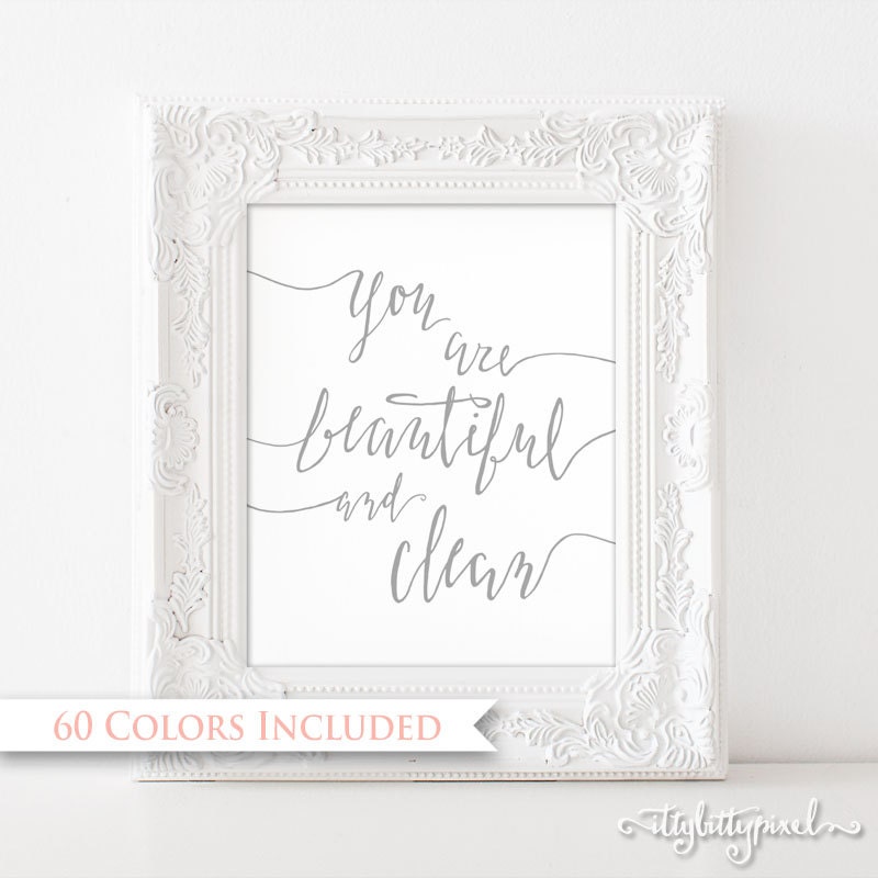You Are Beautiful & Clean LDS Digital Wall Art Print - Etsy