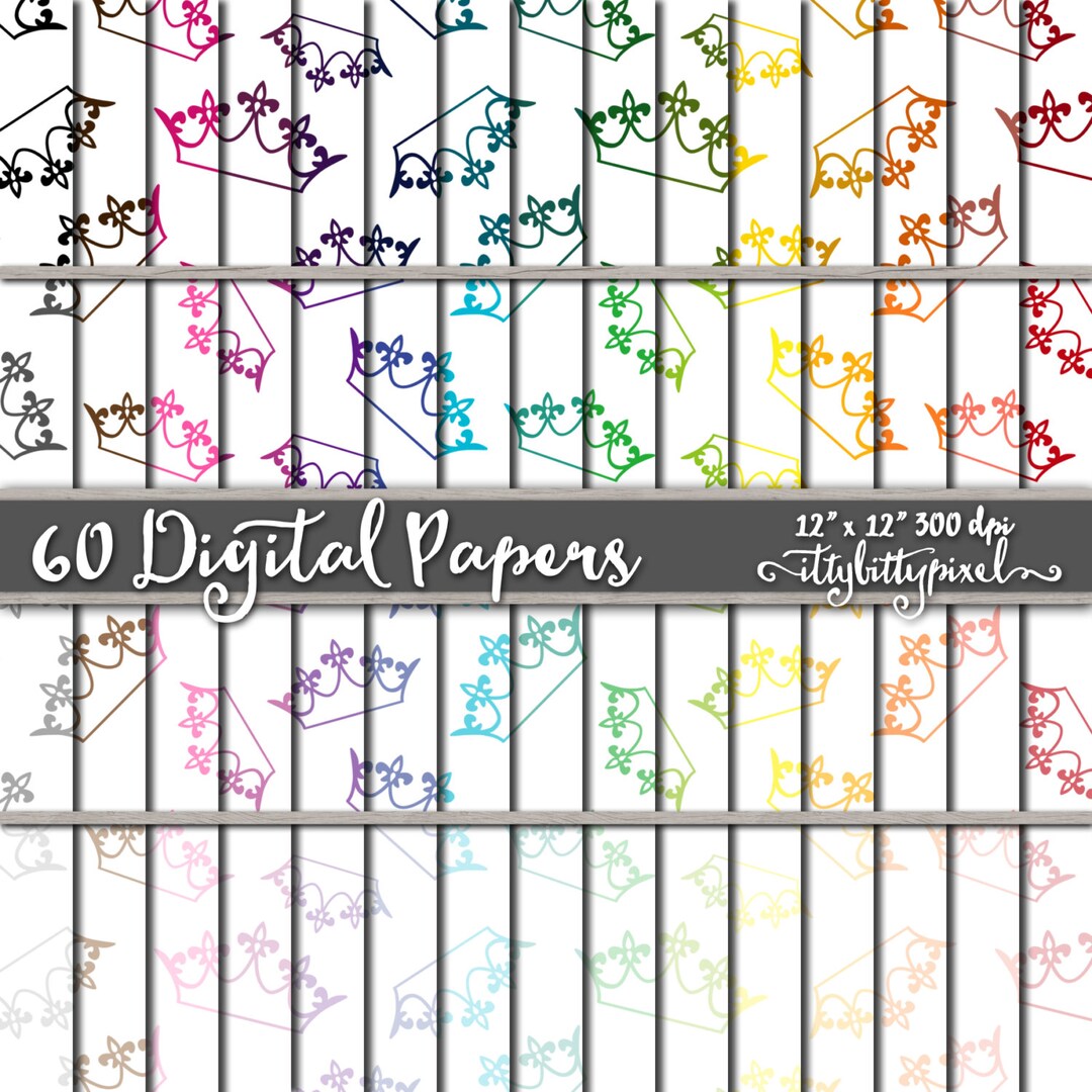 Crown Princess Scrapbook Paper, Princess Scrapbooking Paper, Princess ...