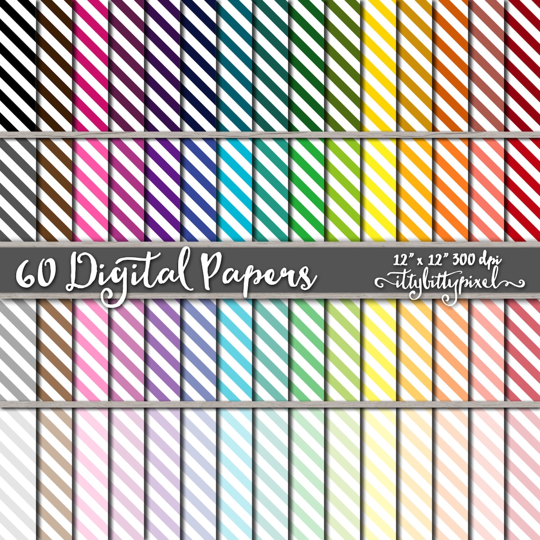 Diagonal Stripe Scrapbook Paper Stripe Scrapbooking Paper - Etsy