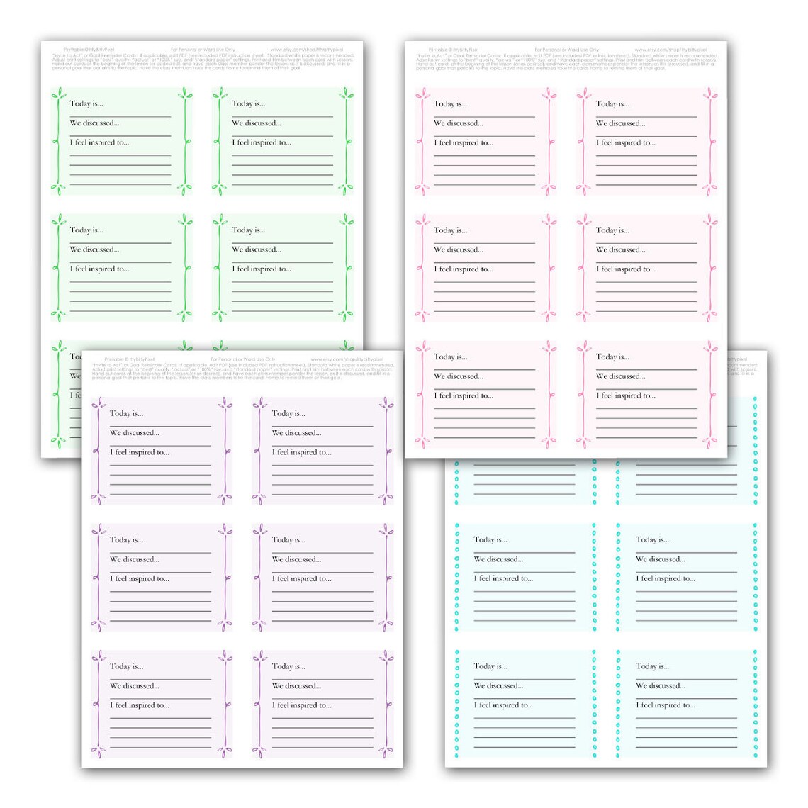 Commitment Reminder Cards LDS 2020 Come Follow Me PRINTABLE - Etsy