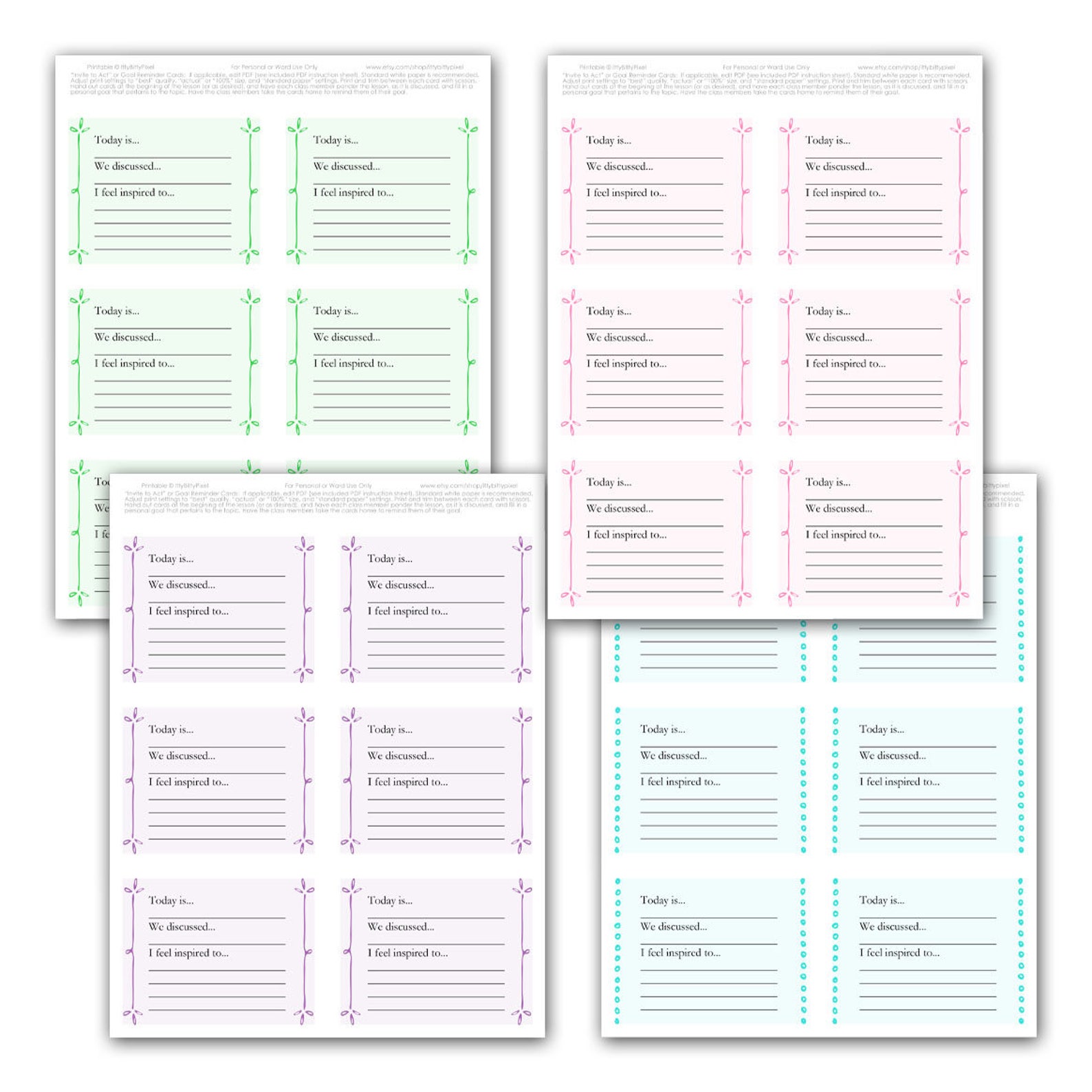 Commitment Reminder Cards - LDS 2020 Come Follow Me PRINTABLE Digital ...