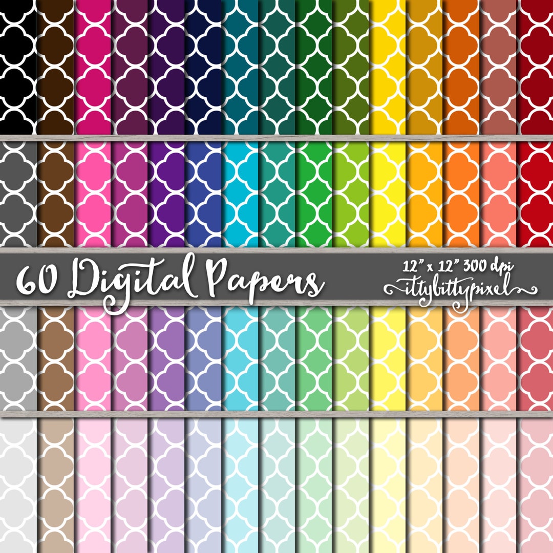 Quatrefoil Scrapbook Paper, Lattice Scrapbooking Paper, Quatrefoil ...