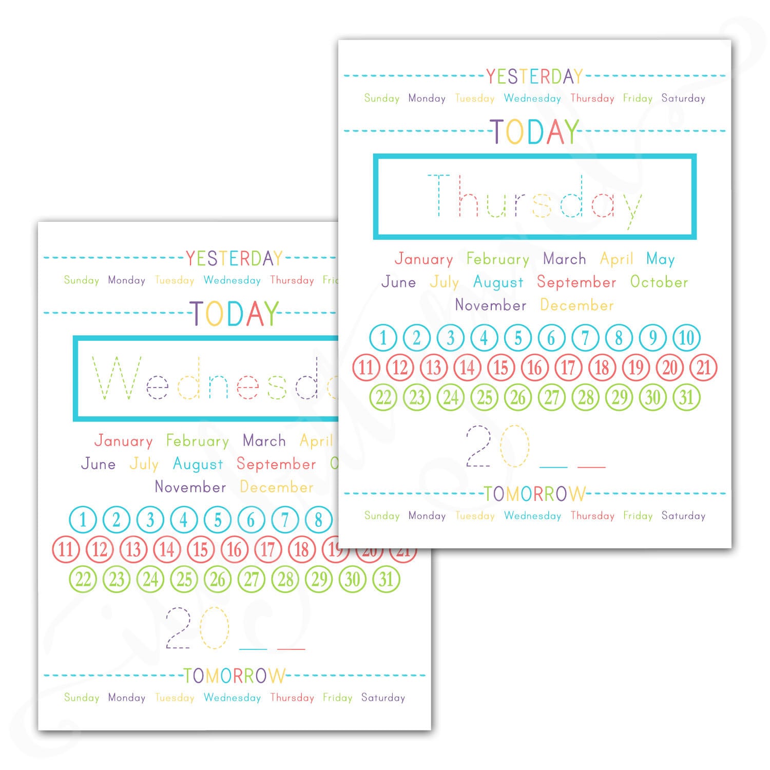 Kindergarten Daily Worksheets Calendar Month Day Week Date - Etsy