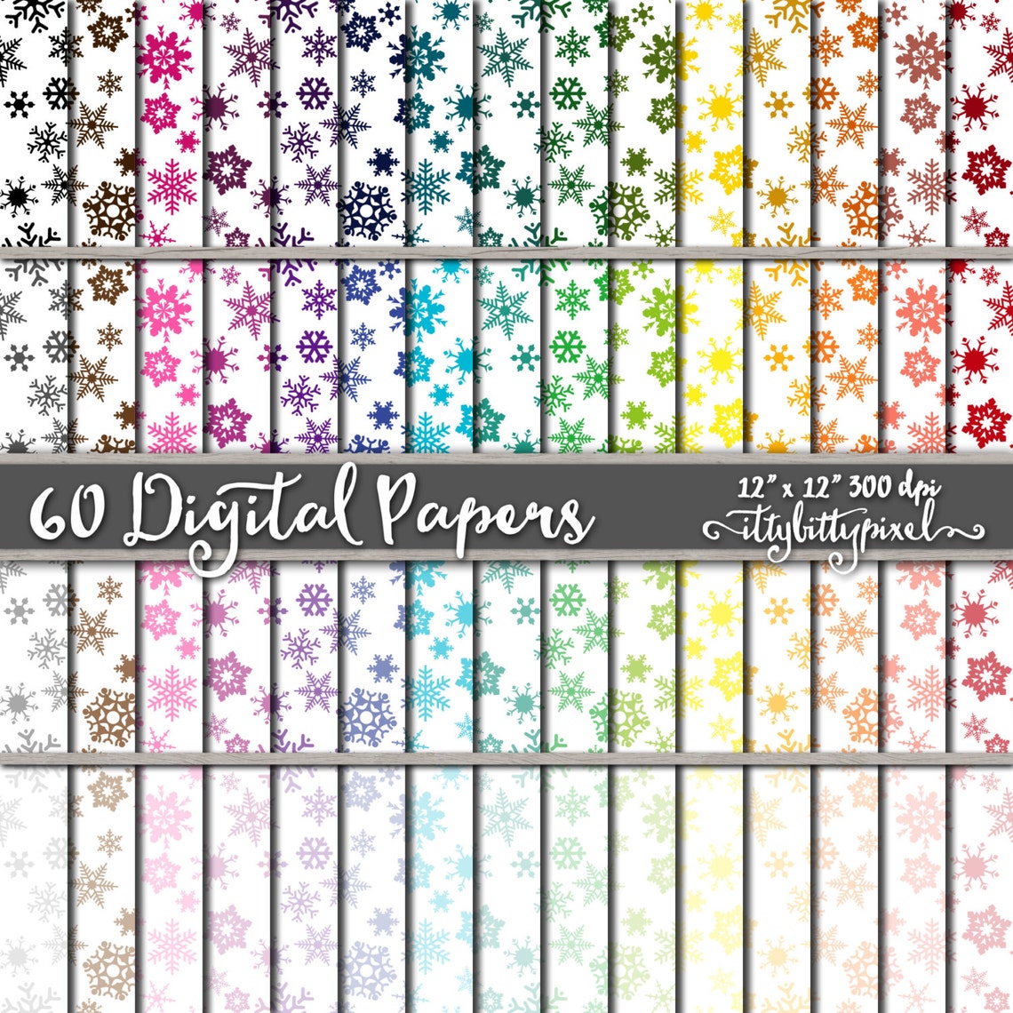 Snowflake Scrapbook Paper, Snowflake Scrapbooking Paper, Snowflake ...