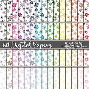 Snowflake Scrapbook Paper, Snowflake Scrapbooking Paper, Snowflake ...