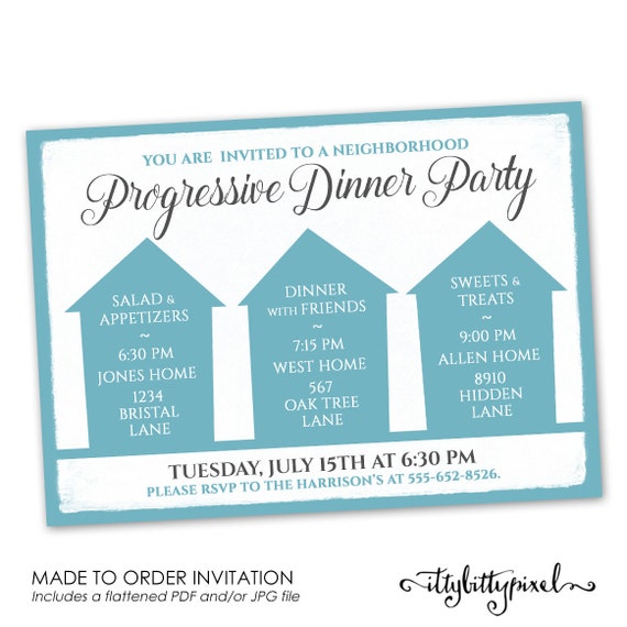 Progressive Dinner Party Invitation Wording