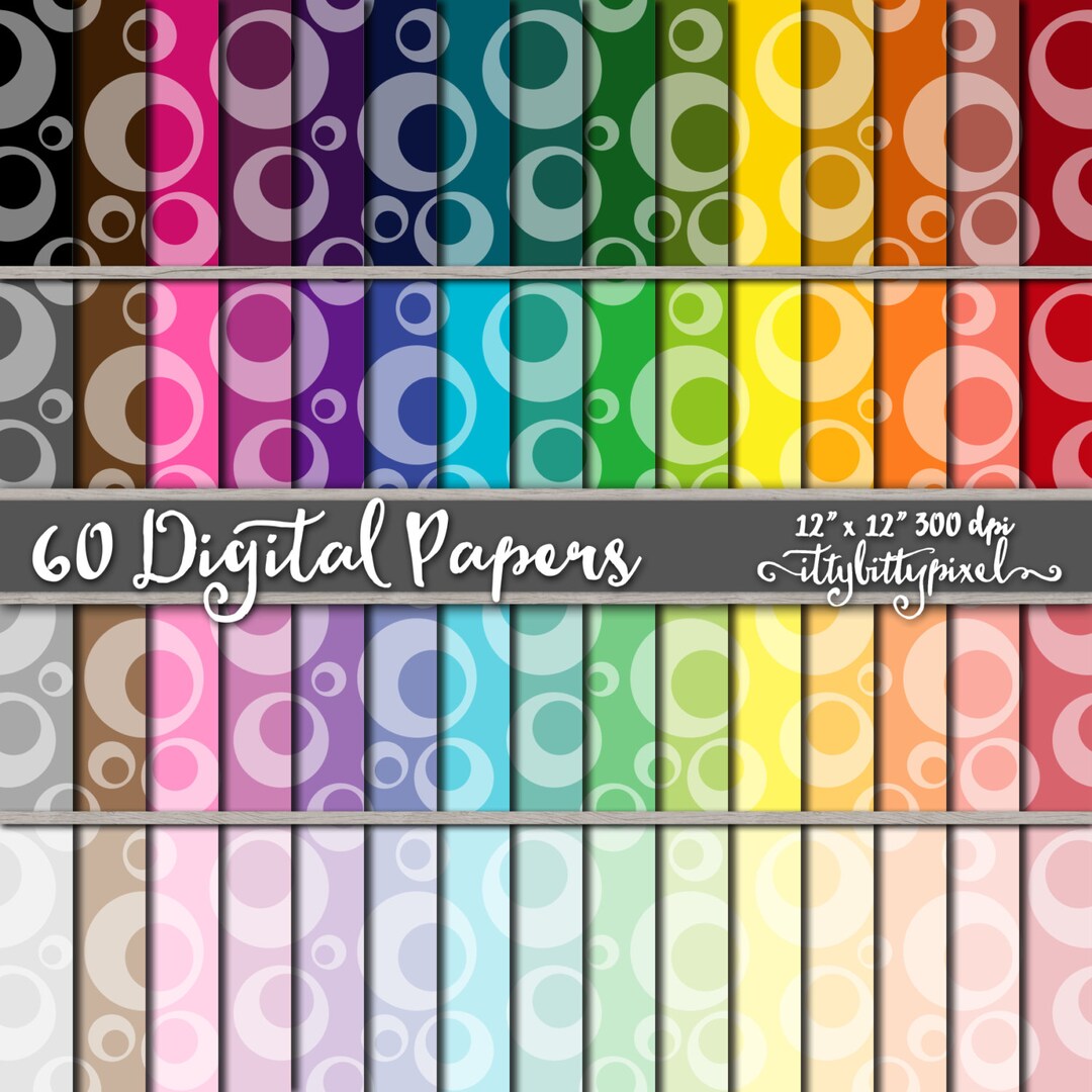 Circle Ring Scrapbook Paper, Polka Dot Scrapbooking Paper, Bubble ...