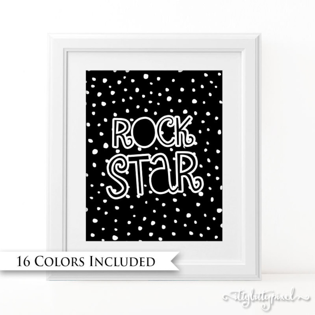 Rock Star - Digital Wall Art Print PRINTABLE Punk Bedroom Baby Boy Girl ...