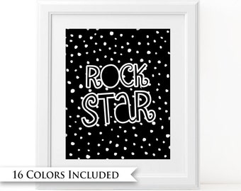 Pink Rock Star Print - Etsy