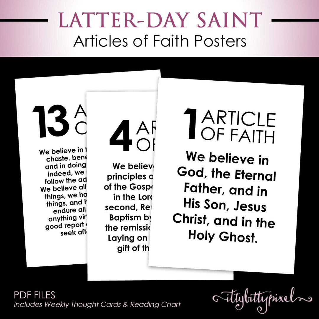 LDS Article of Faith Posters - PRINTABLE Sign Church of Jesus Christ ...