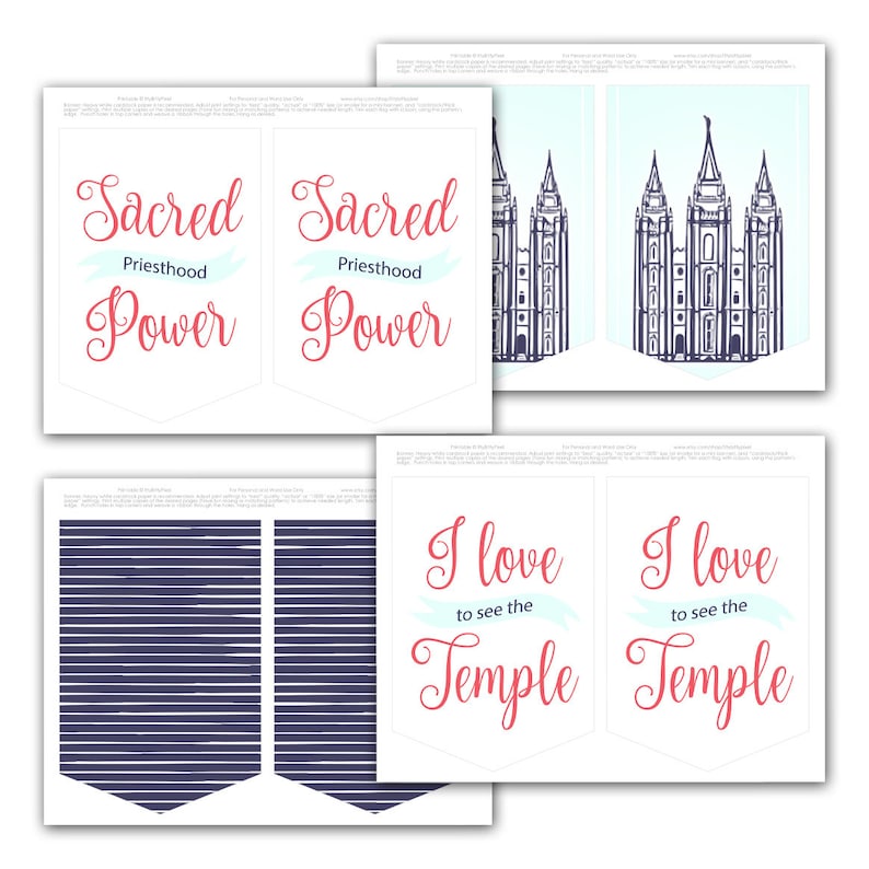 Temple and Priesthood Preparation Banner LDS Primary 2020 - Etsy
