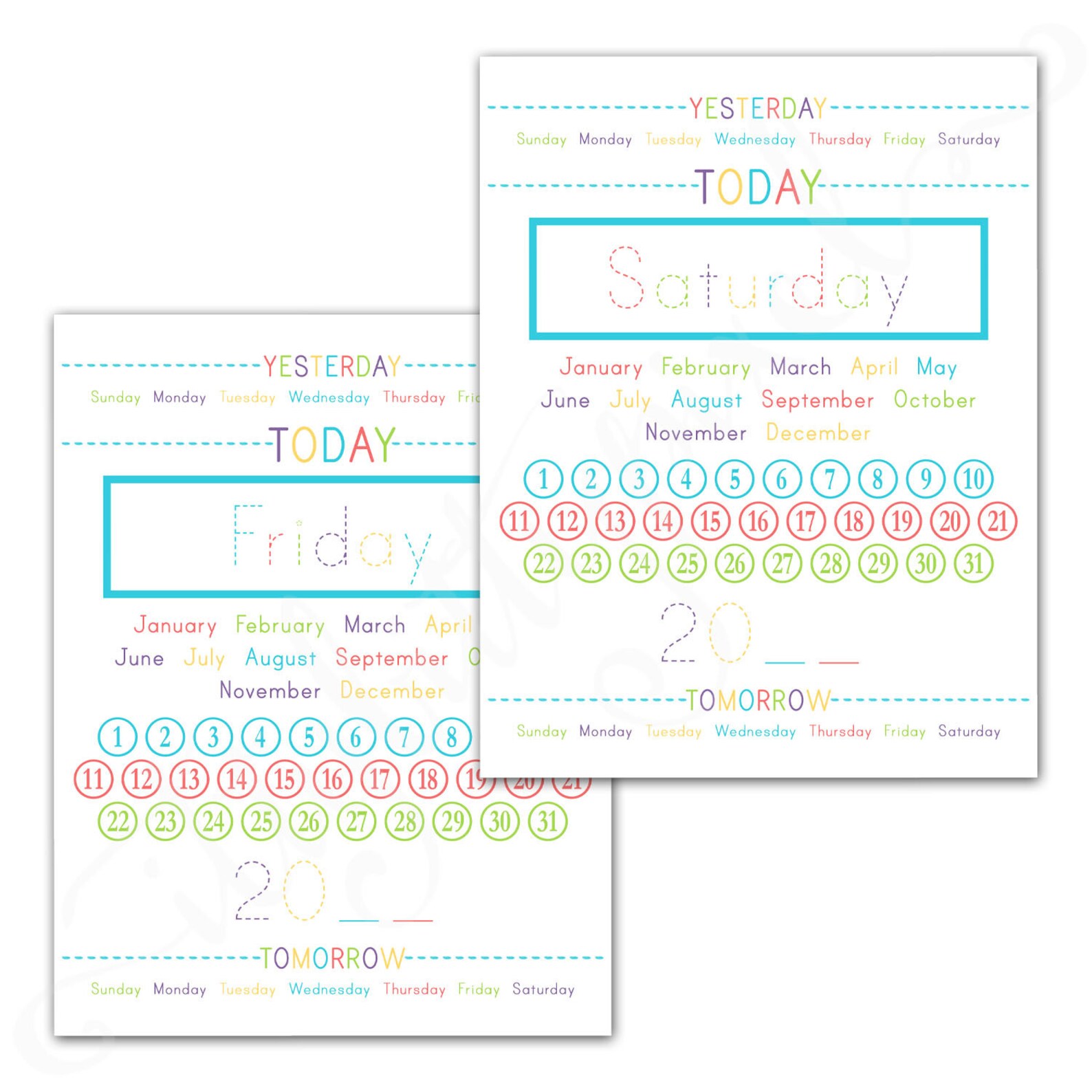 Kindergarten Daily Worksheets Calendar Month Day Week Date - Etsy