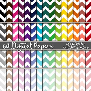 Chevron Scrapbook Paper, Scrapbooking Paper, Digital Paper, Red, Orange ...