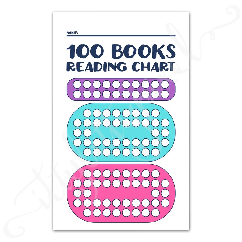 100 Picture Book Reading Chart Literacy Encouragement Tool Manipulative ...