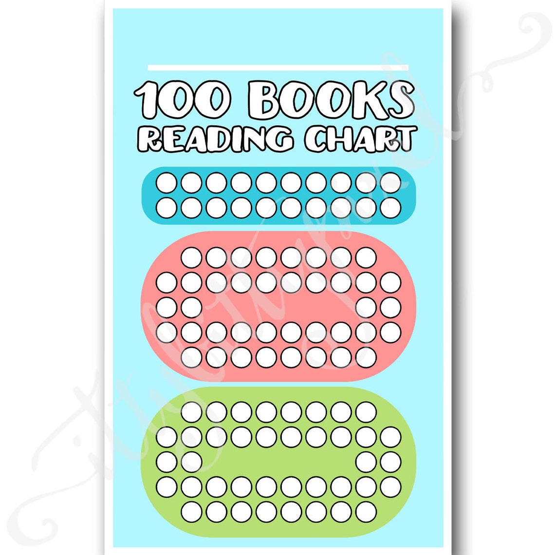 100 Picture Book Reading Chart Literacy Encouragement Tool | Etsy