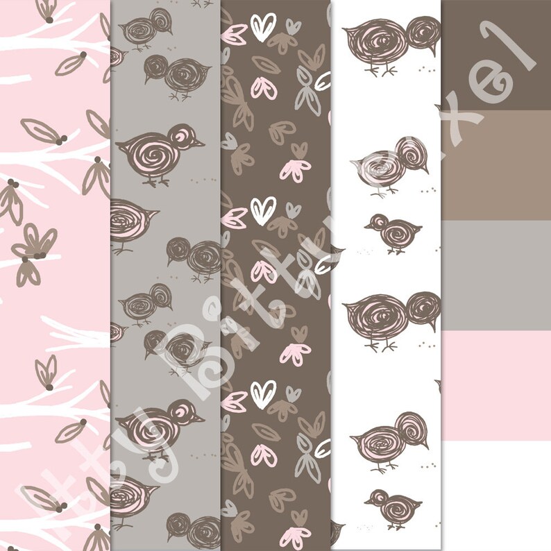 Bird Scrapbook Paper, Bird Scrapbooking Paper, Bird Digital Paper Pack ...