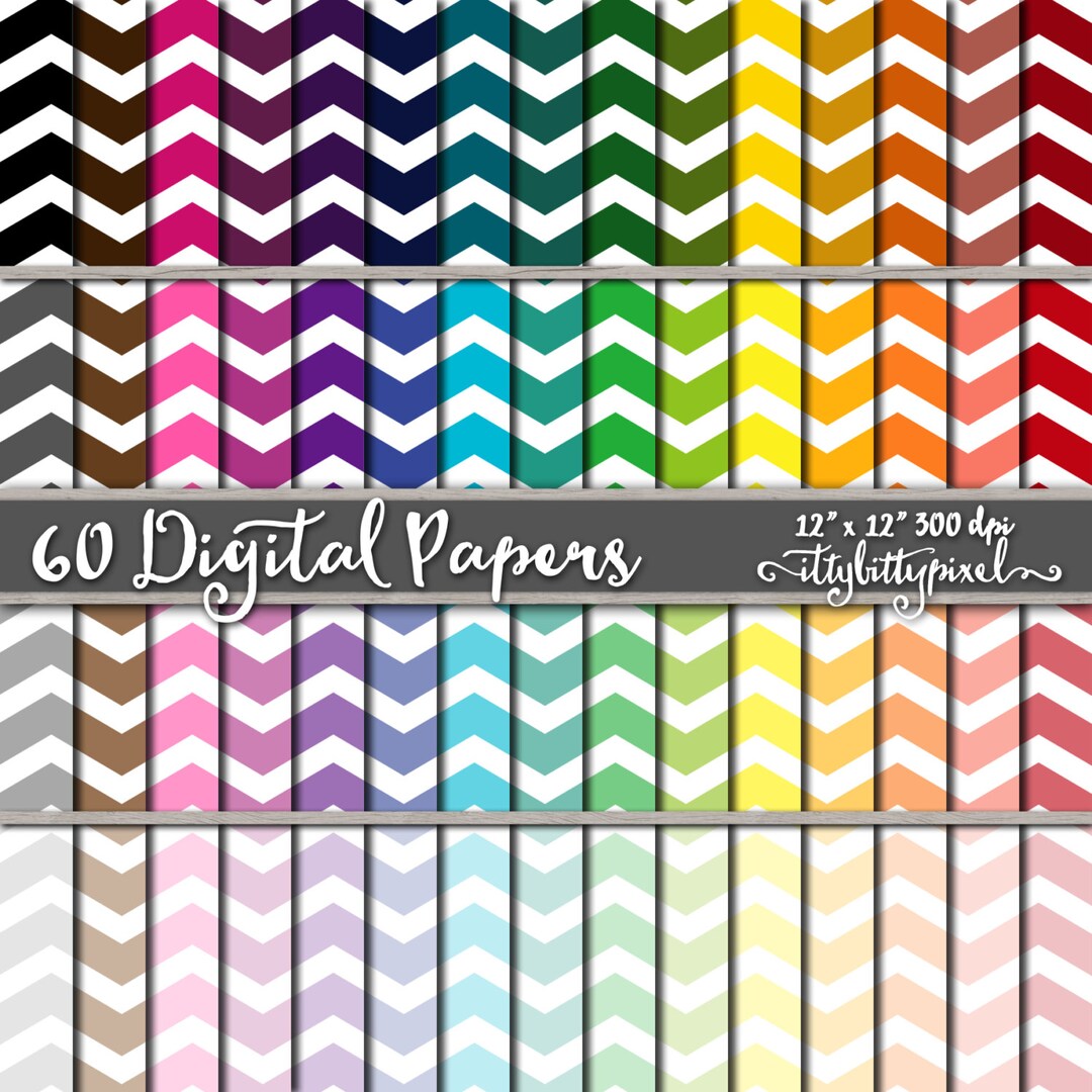 Chevron Scrapbook Paper, Scrapbooking Paper, Digital Paper, Red, Orange ...