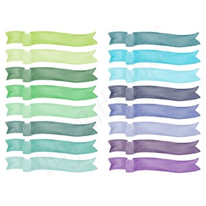 Watercolor Ribbon Clip Art - Banner Hand Painted Digital Clipart Paint ...
