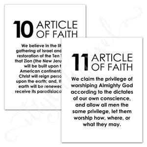 LDS Article of Faith Posters - PRINTABLE Sign Church of Jesus Christ ...