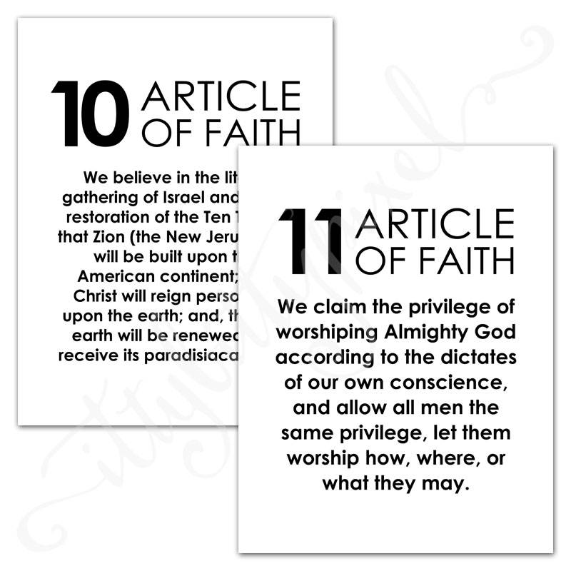 LDS Article of Faith Posters - PRINTABLE Sign Church of Jesus Christ ...