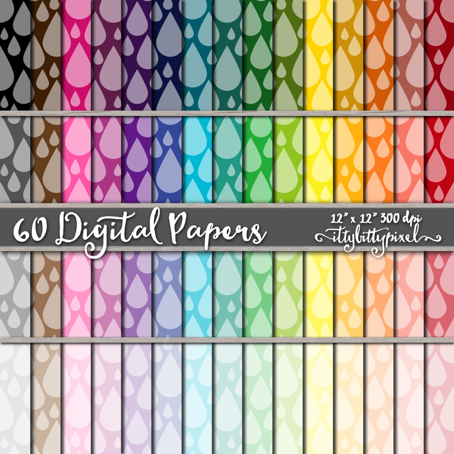 Raindrop Scrapbook Paper Rain Drop Scrapbooking Paper Rain - Etsy