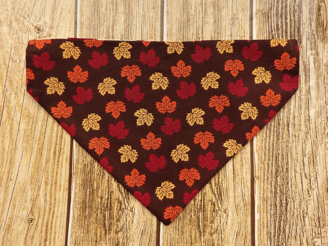 Reversible Fall Dog Bandana. Farm Dog Bandana. Fall Leaves Dog - Etsy