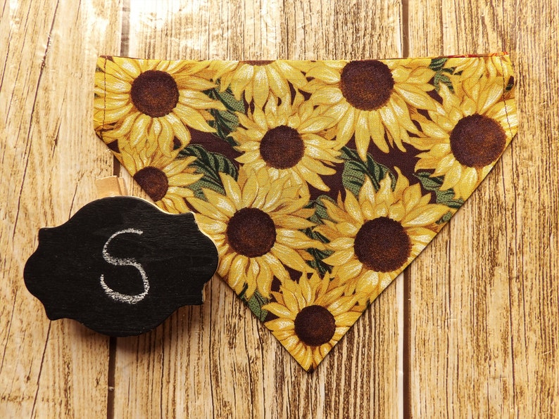 Reversible Fall Dog Bandana. Sunflowers Dog Bandana. Fall Leaves Dog ...