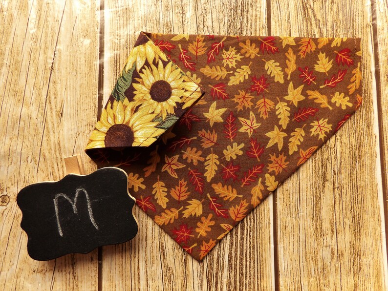 Reversible Fall Dog Bandana. Sunflowers Dog Bandana. Fall - Etsy
