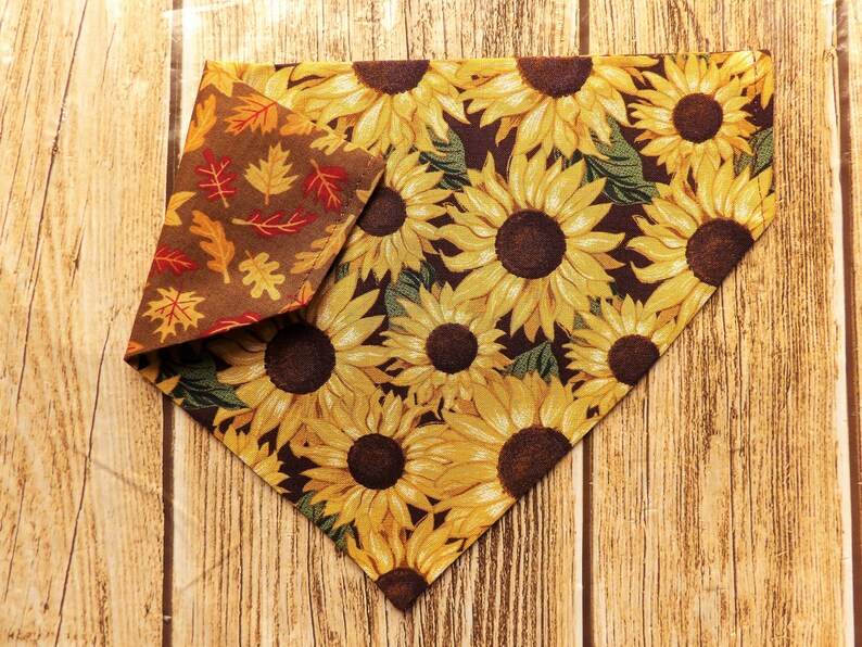 Reversible Fall Dog Bandana. Sunflowers Dog Bandana. Fall - Etsy