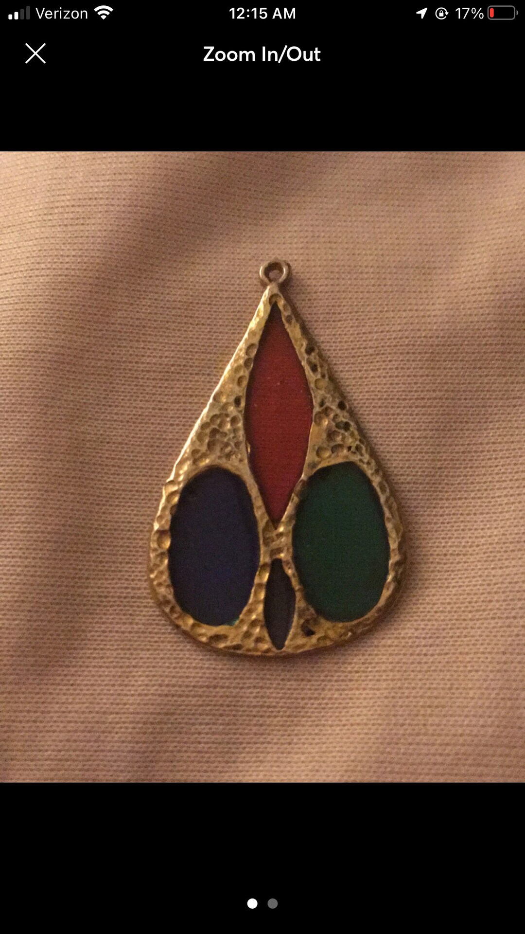 Gold Toned Tri-color Teardrop Style Pendant for Necklace - Etsy