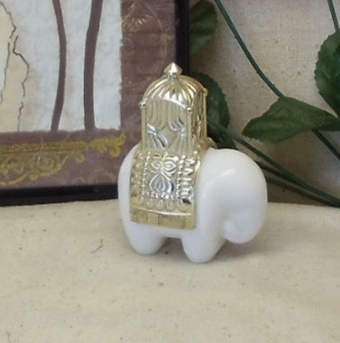 Vintage AVON Milk Glass Elephant Decanter With Gold Plastic - Etsy