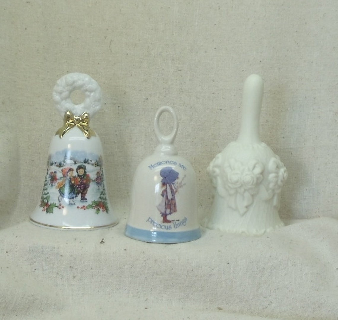 Three Collector Bells Avon Christmas 1986 Holly Hobbie | Etsy