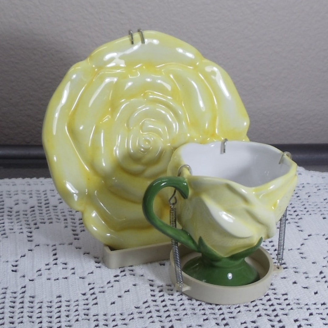 Vintage Ceramic Decorator Teleflora Yellow Flower Design Cup & Saucer W ...