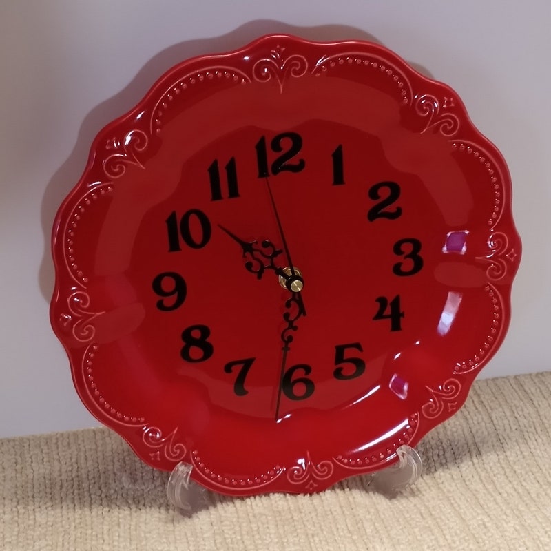 Red Kitchen Clock - Etsy