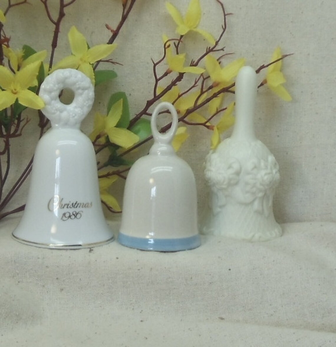 Three Collector Bells Avon Christmas 1986 holly Hobbie - Etsy