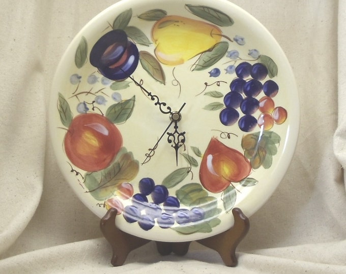 Fruit Plate Theme Clock Wall Clock Upcycled Plate C6009 - Etsy