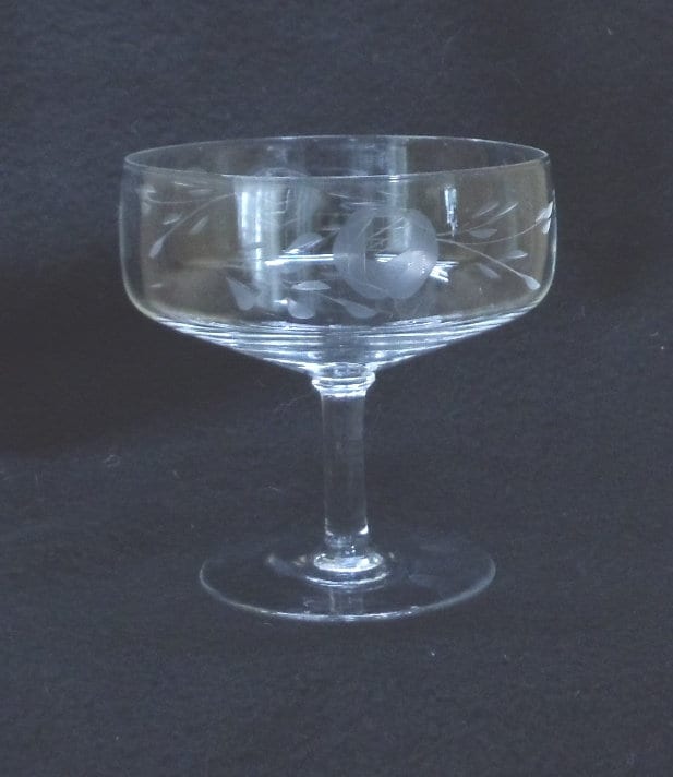 Vintage 5 Etched Crystal Low Sherbert/sherry Glassclear Bowl | Etsy