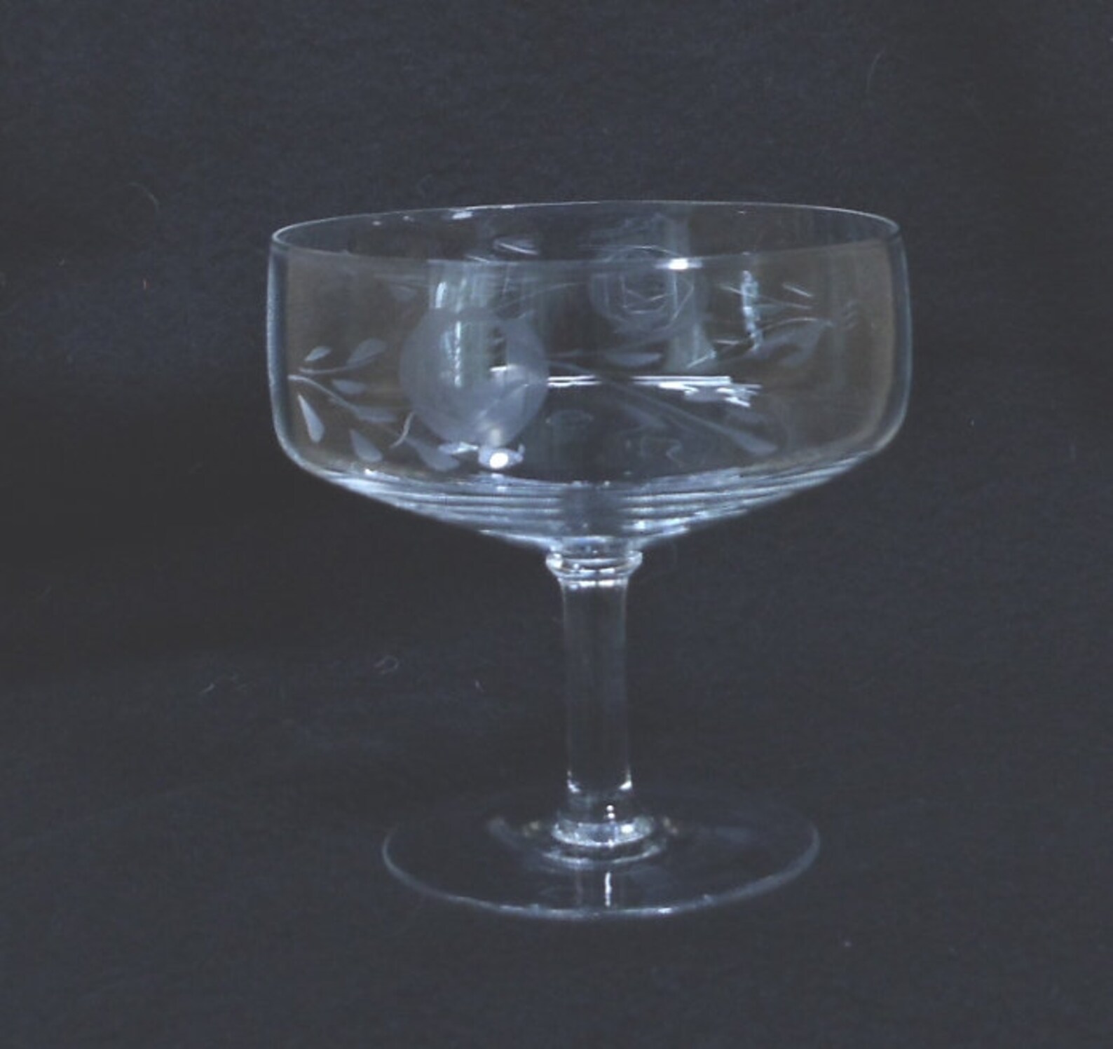 Vintage 5 Etched Crystal Low Sherbert/sherry Glassclear Bowl | Etsy