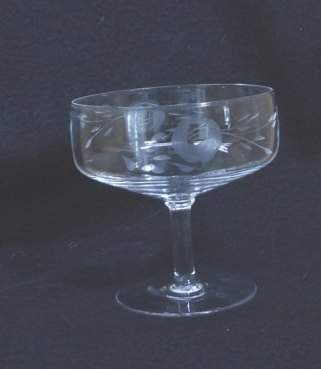 Vintage 5 Etched Crystal Low Sherbert/sherry Glassclear Bowl - Etsy
