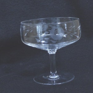 Vintage 5 Etched Crystal Low Sherbert/sherry Glassclear Bowl - Etsy