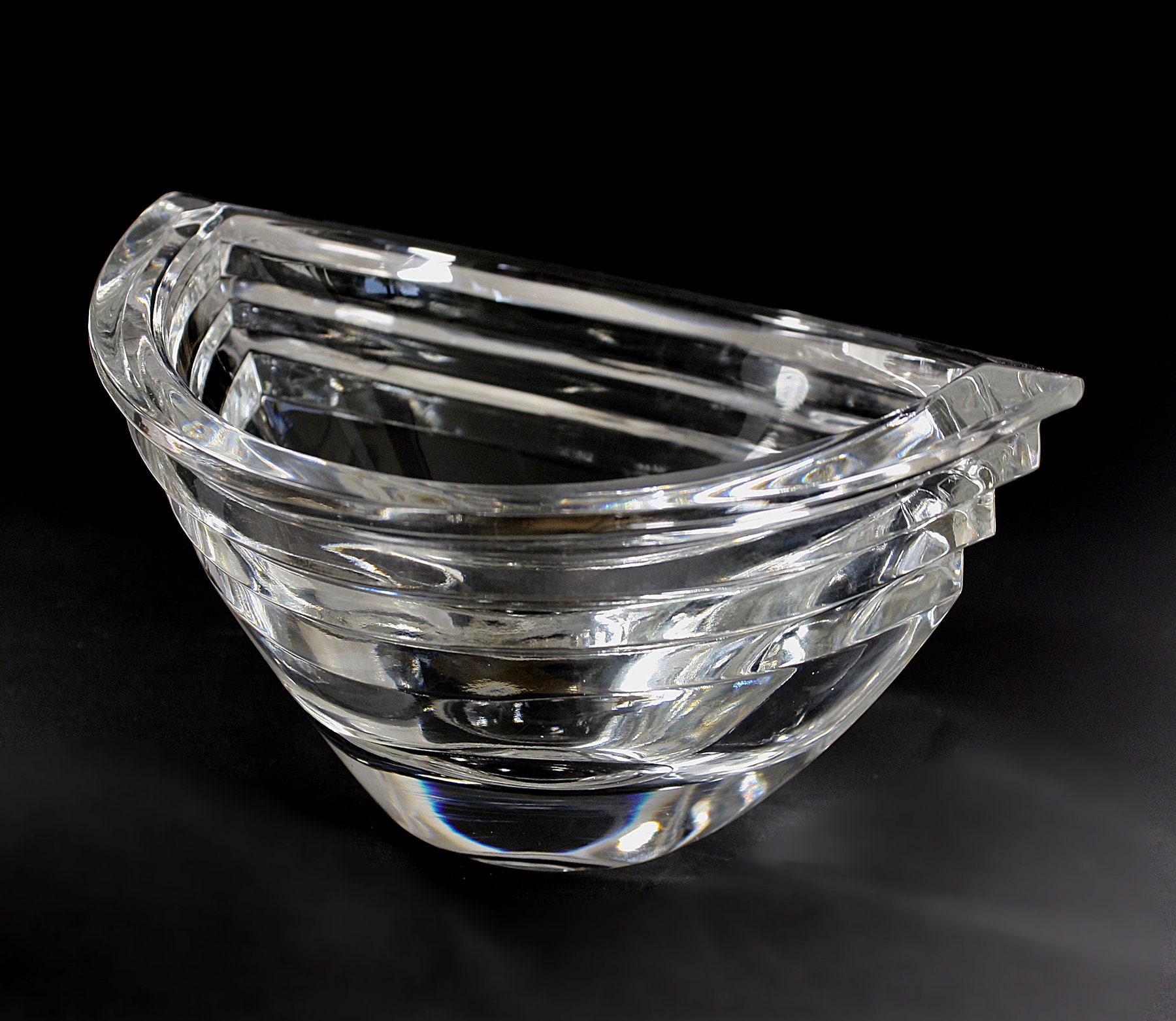 Lenox Ovations Tides Bowl, Hand Cut Full Lead Crystal, Oval Candy ...