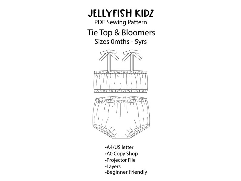 Crop Top & Bloomers PDF Sewing Pattern. - Etsy