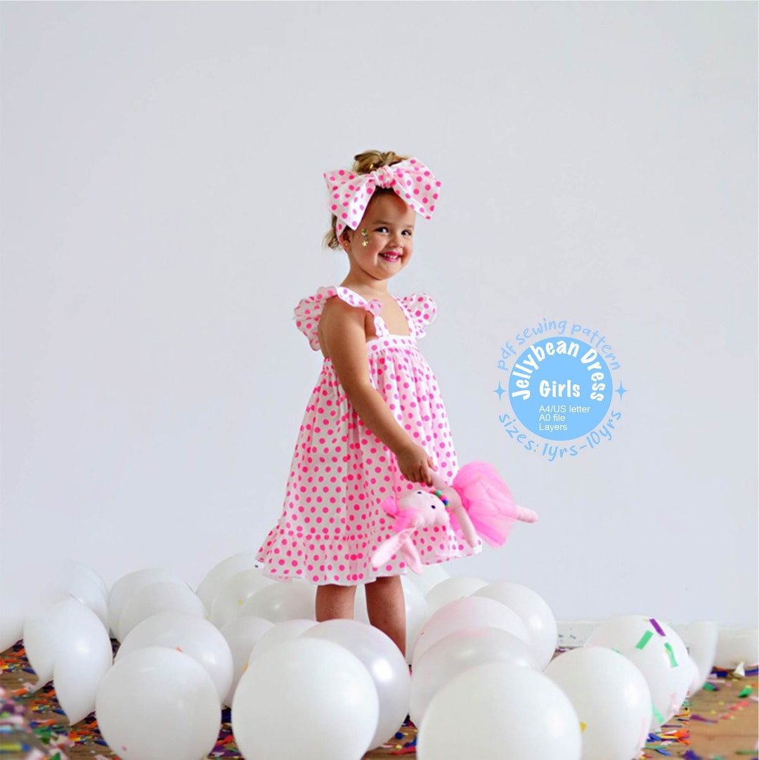 Girls Pinafore Dress, PDF Sewing Pattern & Headwrap - Etsy Australia