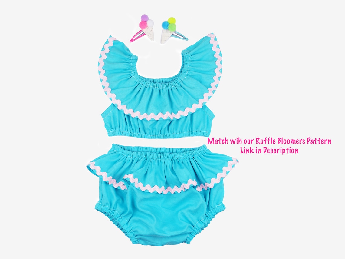 Ruffle Frilly Crop Top Sewing Pattern PDF Babies & Toddler - Etsy