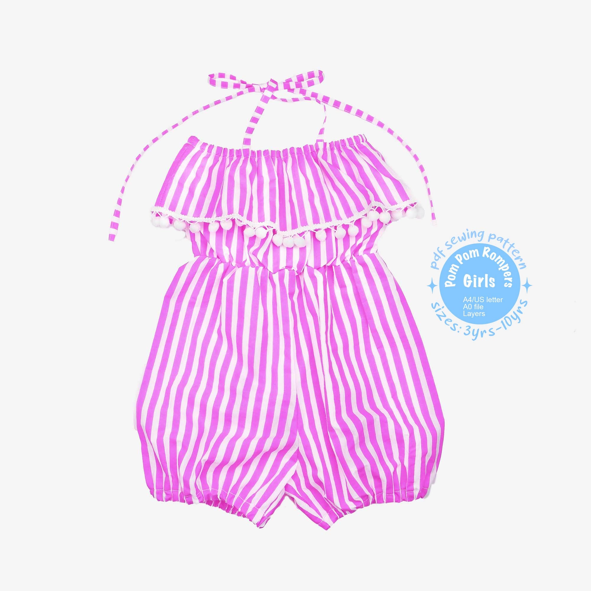 Girls Rompers Sewing Pattern PDF. Sizes 3yrs to 10yrs - Etsy