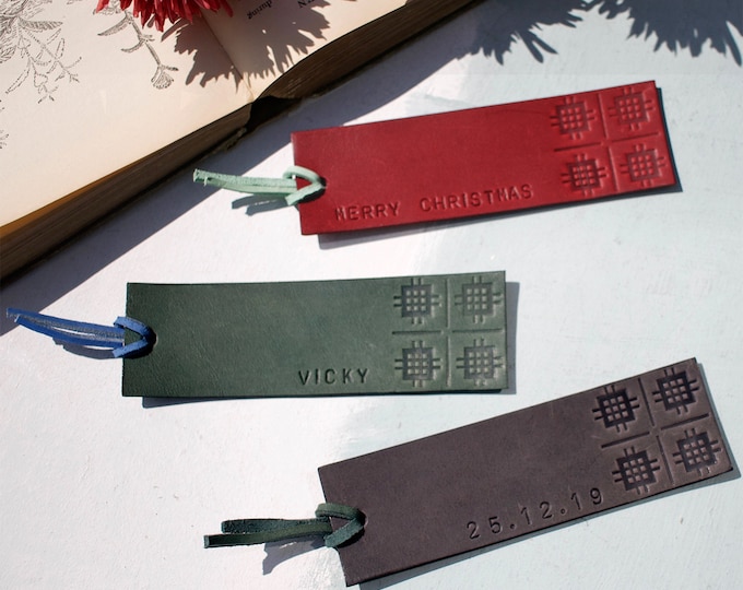 Personalised Italian Leather Bookmark With Welsh Design Detail - Etsy