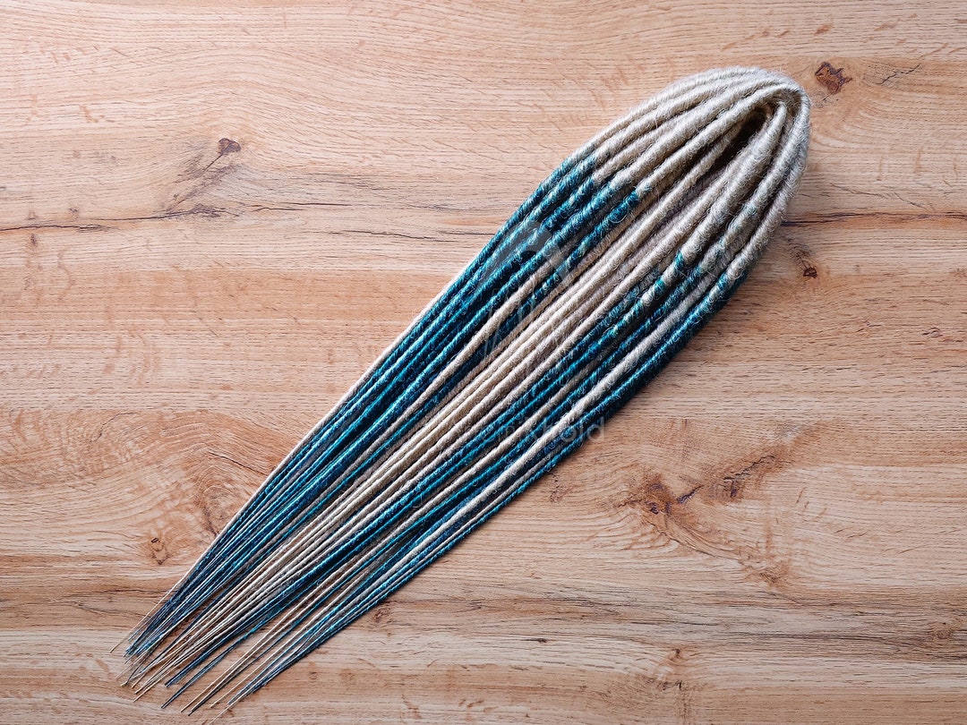 20 Double Ended Dread Extensions - Blonde to Teal Blends - READY TO ...