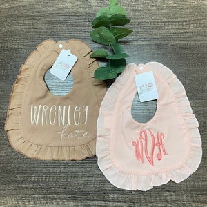 Baby Girl Bibs, Monogrammed Bibs, Embroidered Bib, Embroidered Baby ...