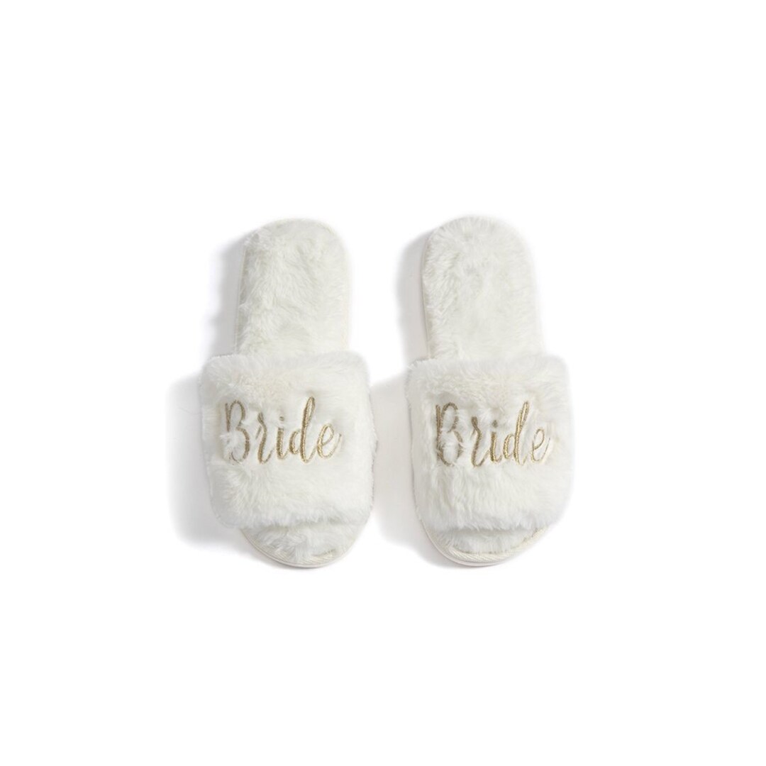 Monogrammed Womens Slippers Monogrammed Fuzzy Slippers Bride Slippers ...