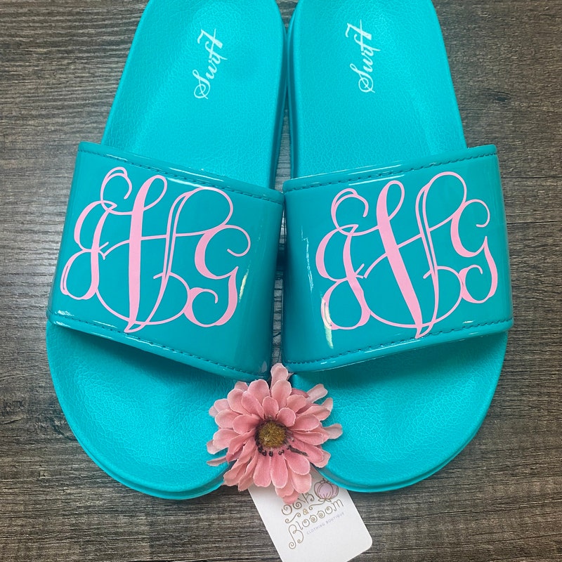 Monogrammed Slides - Etsy